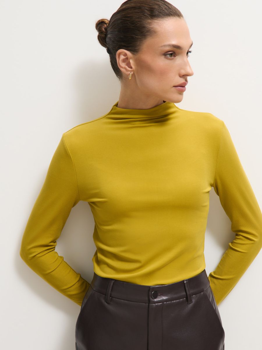 Bluza od mešavine liocela Boja svetlo maslinasta - MOHITO - 201GV-81X