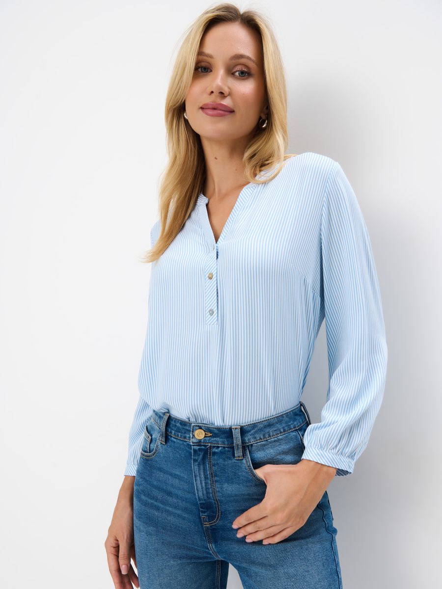 Bluză în dungi culoare Bleu - MOHITO - 243CT-05P