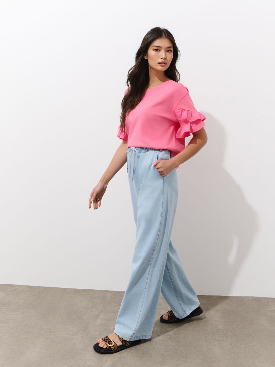 Top con volantes Color rosa intenso - MOHITO - 354EM-42X