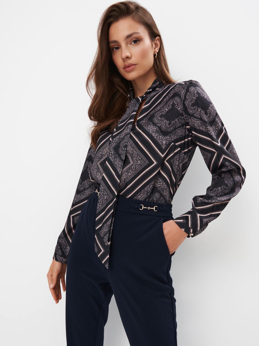Bluză cu model culoare Negru - MOHITO - 507CA-99P