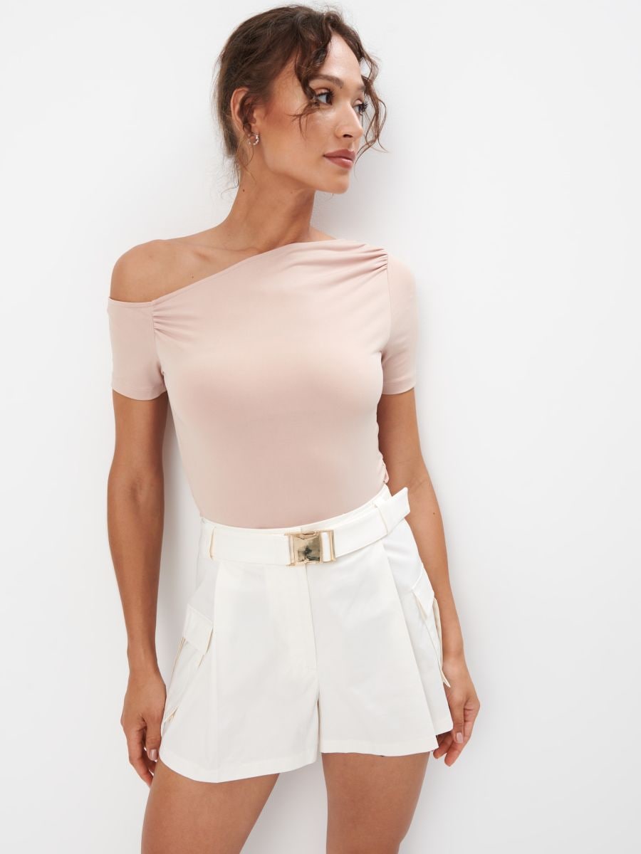 Nyitott vállú felső szín bézs - MOHITO - 531CD-08X