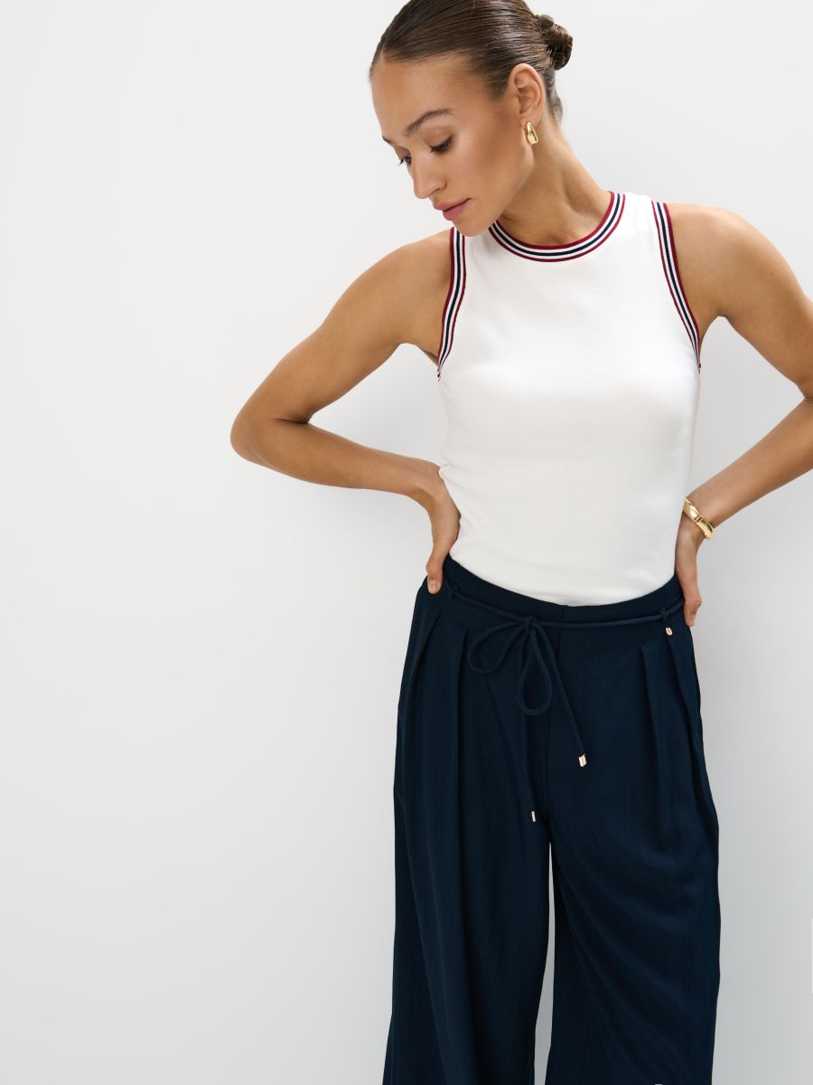 Top cu tiv contrastant culoare Ivory - MOHITO - 589GT-01X