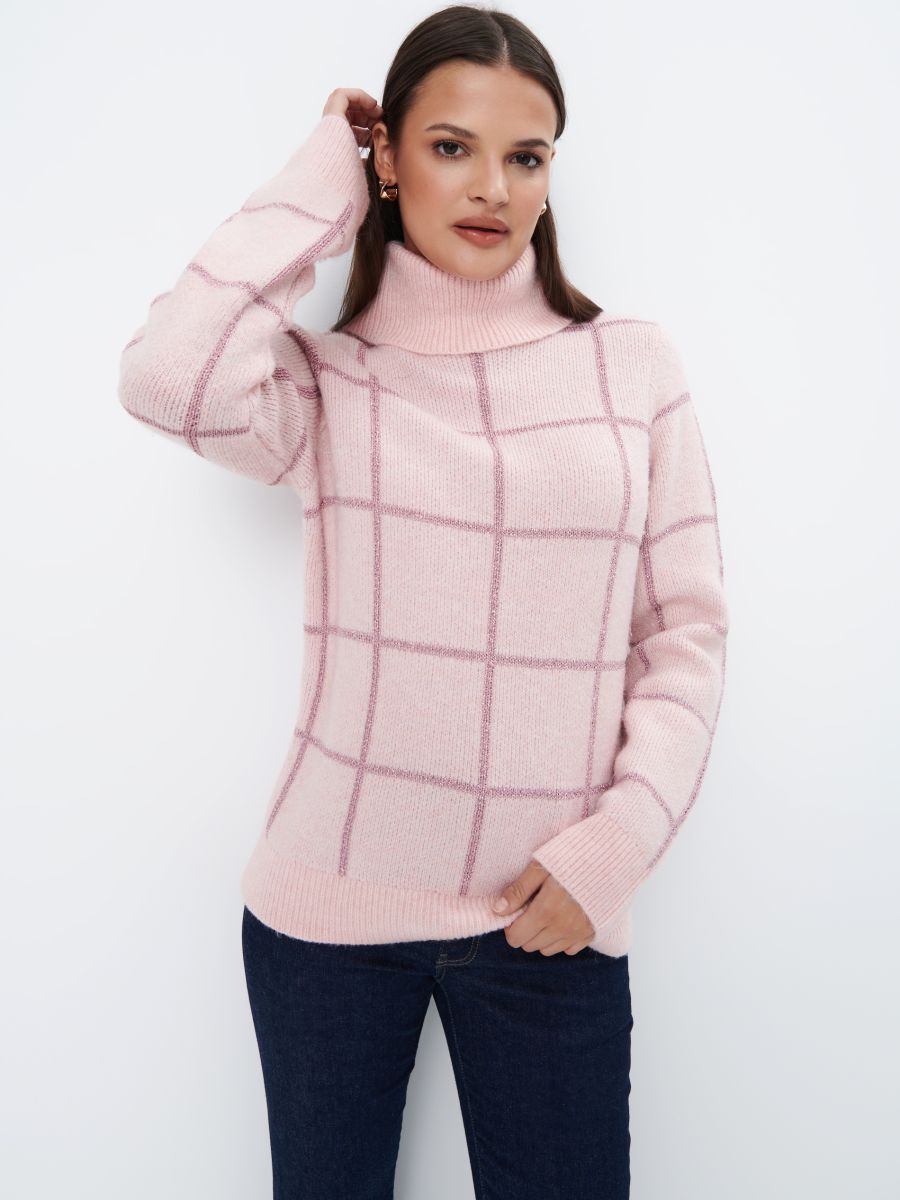 Pulover cu guler polo culoare Roz pal - MOHITO - 640CX-03L