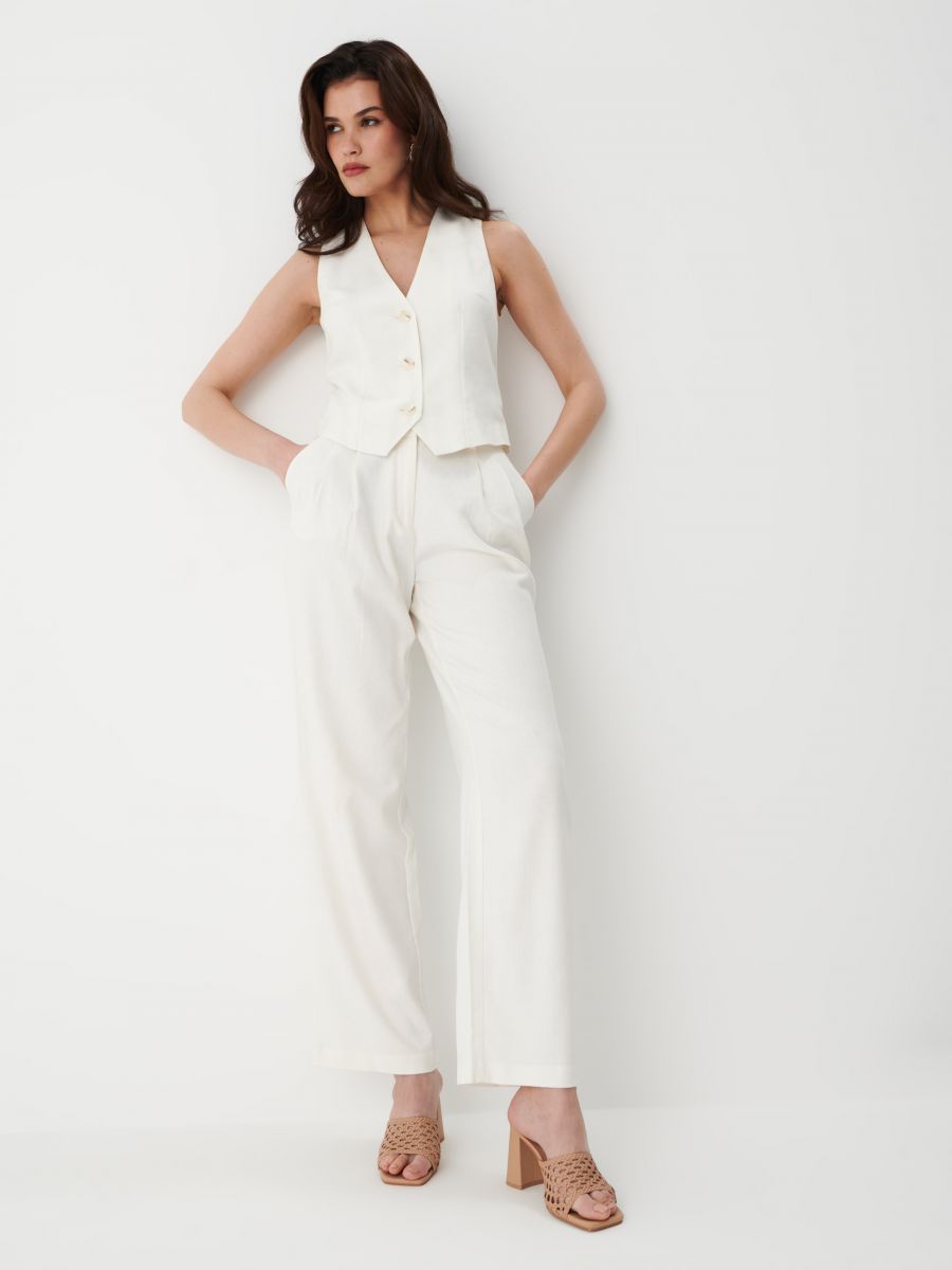 Vestă elegantă culoare Ivory - MOHITO - 6464U-01X