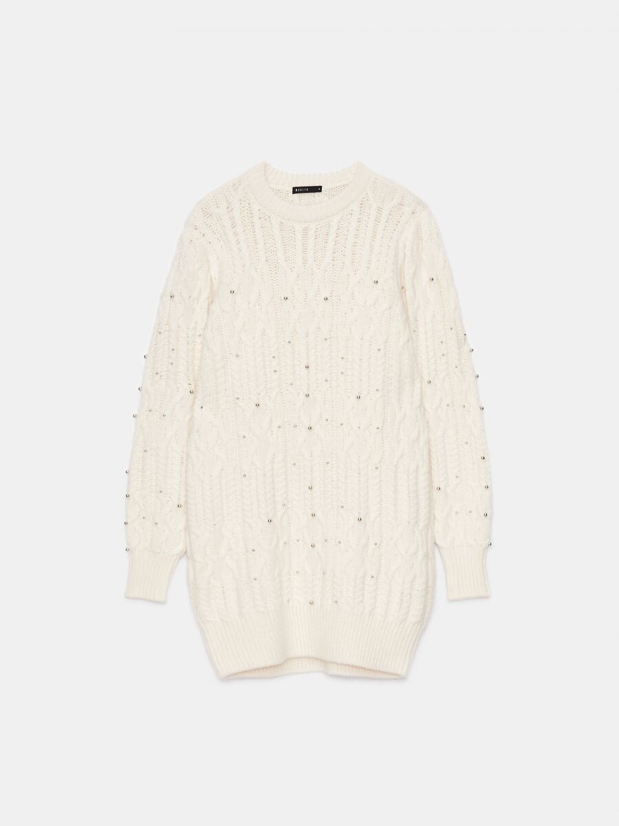 Rochie mini tip pulover culoare Ivory - MOHITO - 7677X-01X