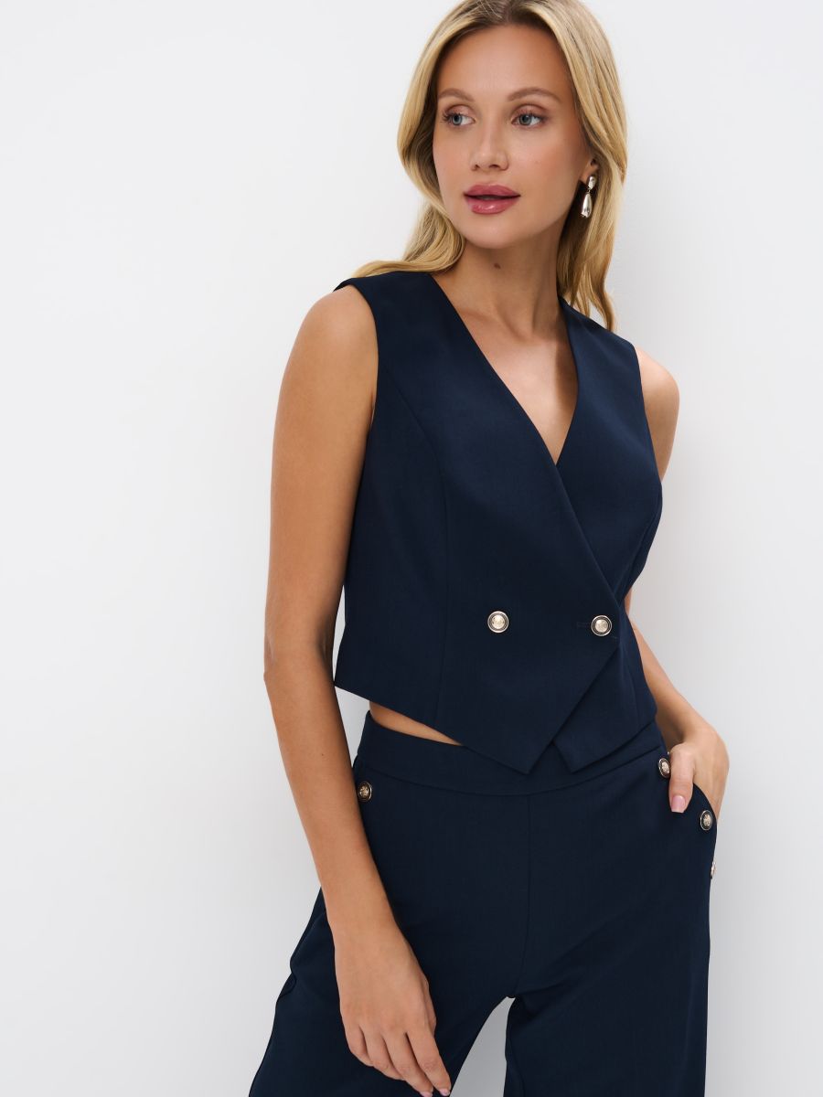 Vestă culoare Bleu marin - MOHITO - 815AV-59X