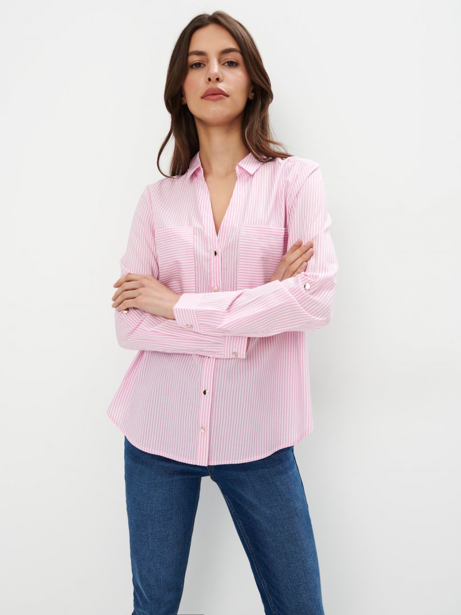 Cămașă în dungi culoare Roz pal - MOHITO - 847AB-03P