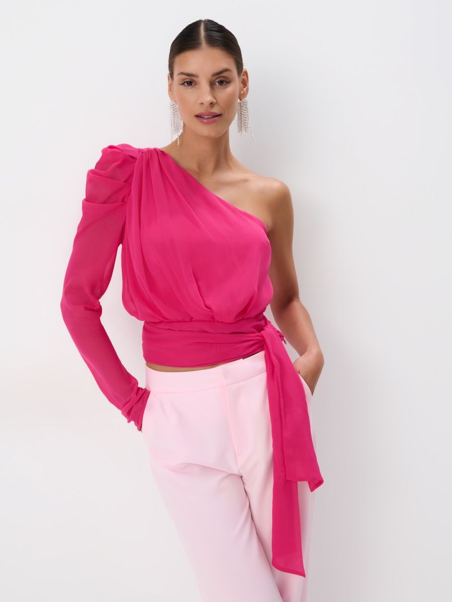 Blusa de hombro descubierto Color rosa intenso - MOHITO - 897BO-42X