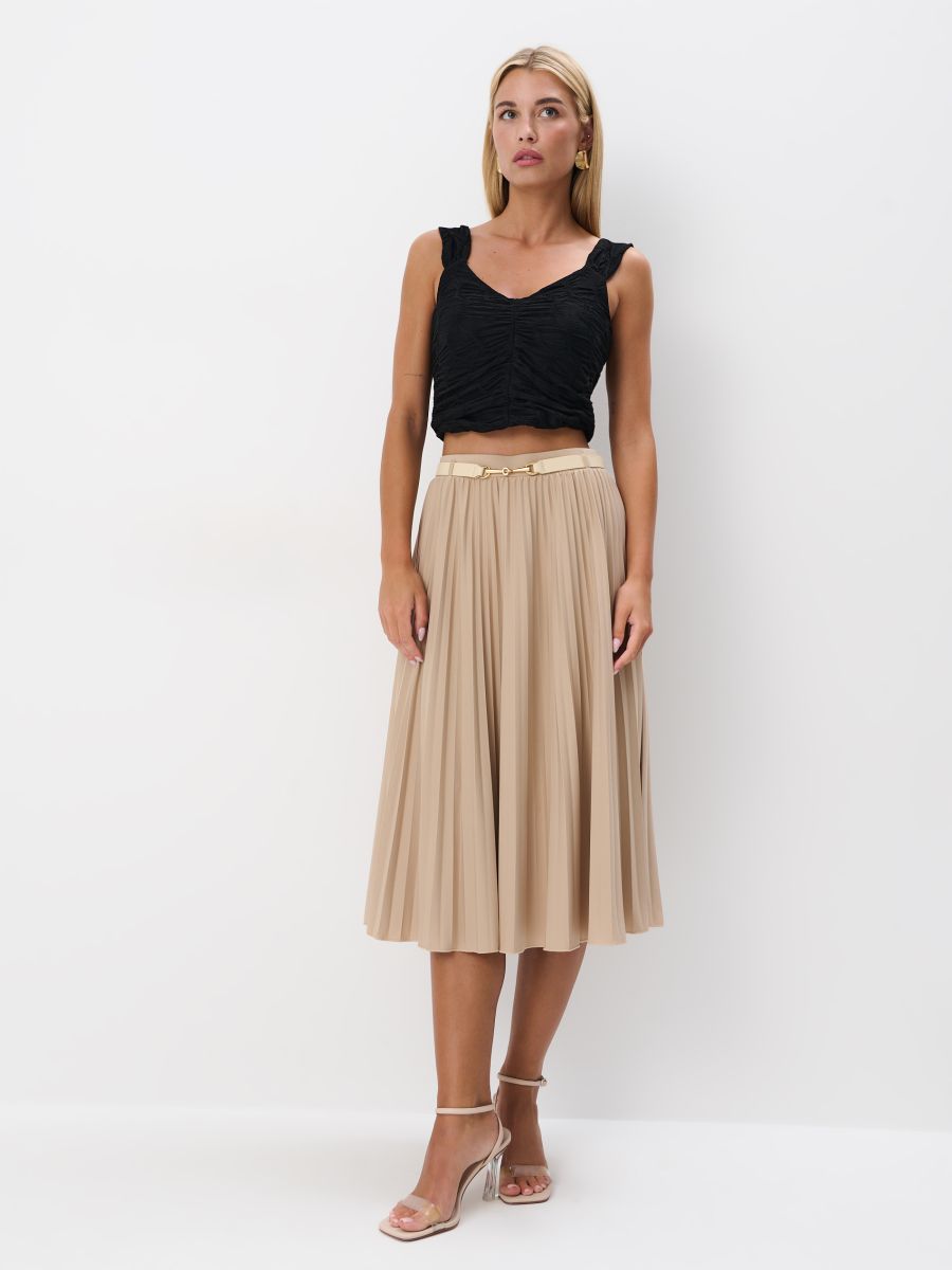 Plisirana suknja Boja bež - MOHITO - 9195Y-08X
