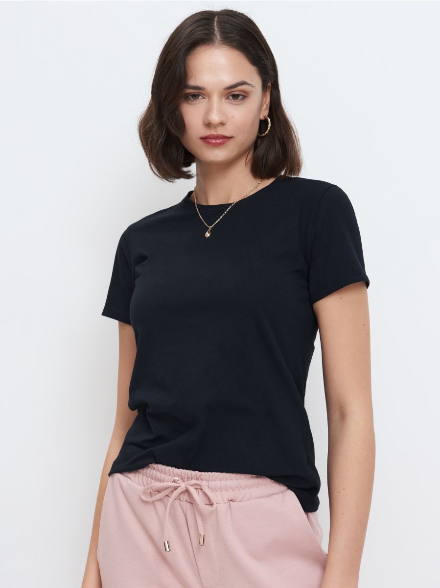 T-shirt Kolor czarny - MOHITO - 9277A-99X