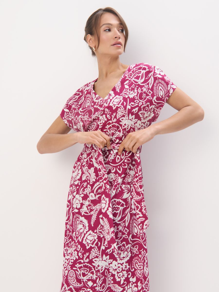 Rochie midi cu mânecă scurtă culoare Violet deschis - MOHITO - 996DH-34P