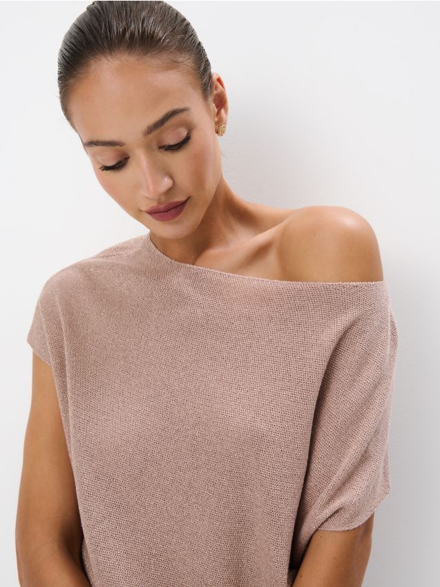 Top de hilo metalizado Color sand - MOHITO - 433CT-08L