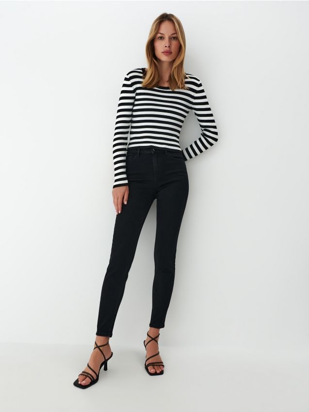 Jeansy skinny Kolor czarny - MOHITO - 4972O-99J