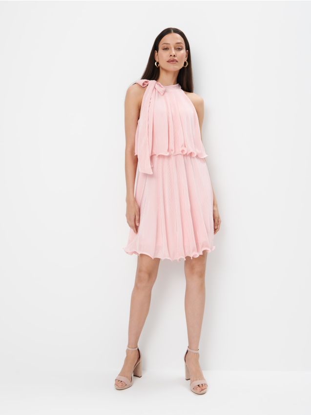 Plisirana mini haljina Boja pastelno pink - MOHITO - 867AM-03X