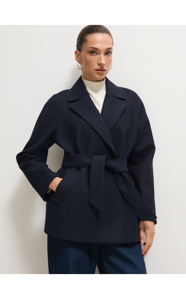 Palton culoare Bleu marin - MOHITO - 028GI-59X