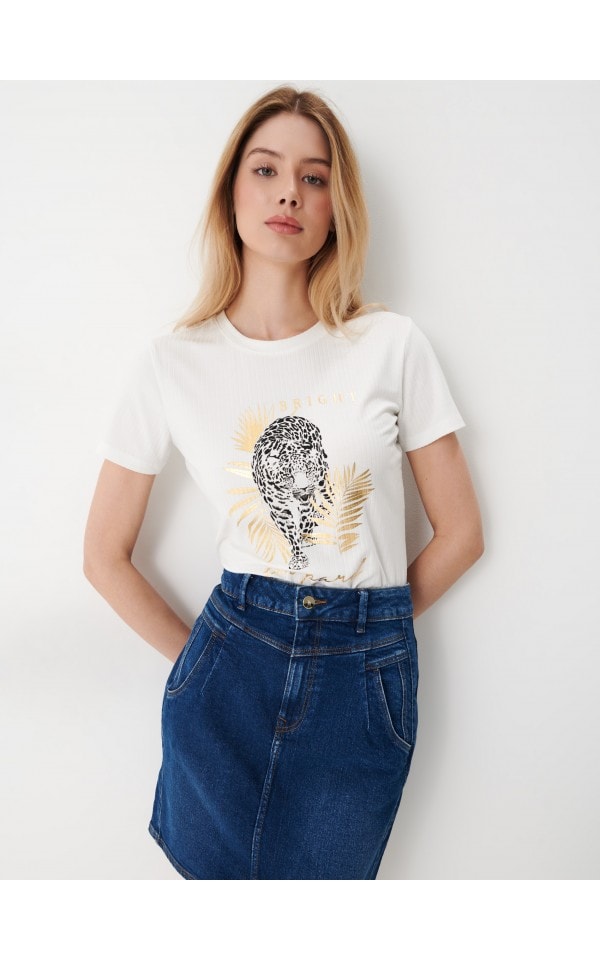 Majica sa aplikacijom Boja Krem - MOHITO - 3515U-01X