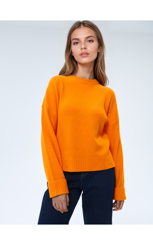 Pulover basic culoare Portocaliu - MOHITO - 406EQ-23X