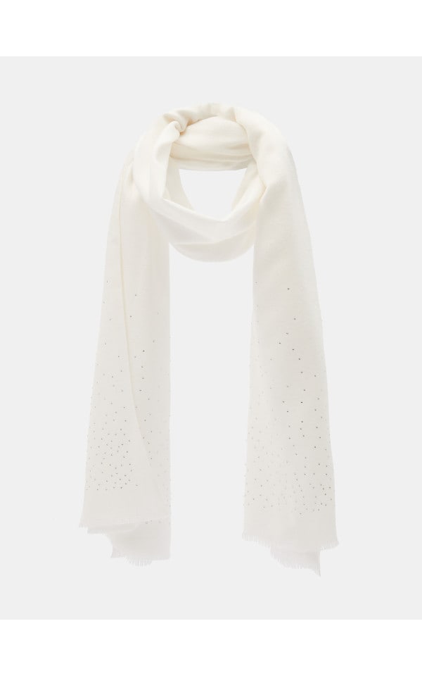 Fular cu detaliu decorativ culoare Alb - MOHITO - 4419X-00X