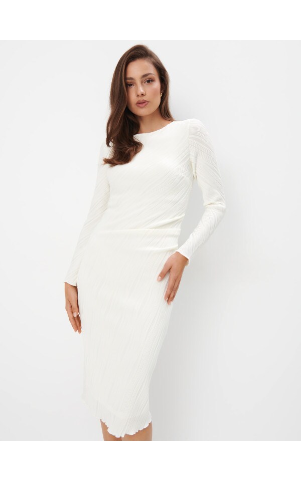 Rochie albă midi culoare Ivory - MOHITO - 546BV-01X