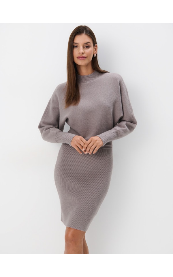 Rochie mini tip pulover culoare Gri închis - MOHITO - 556CB-90X