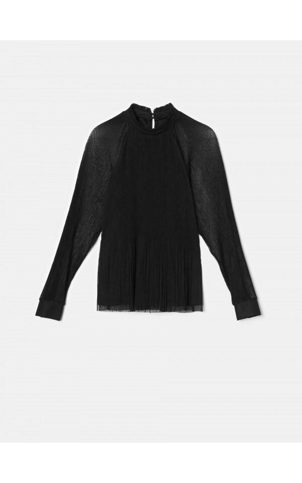 Bluză plisată, cu guler înalt culoare Negru - MOHITO - 6468D-99X