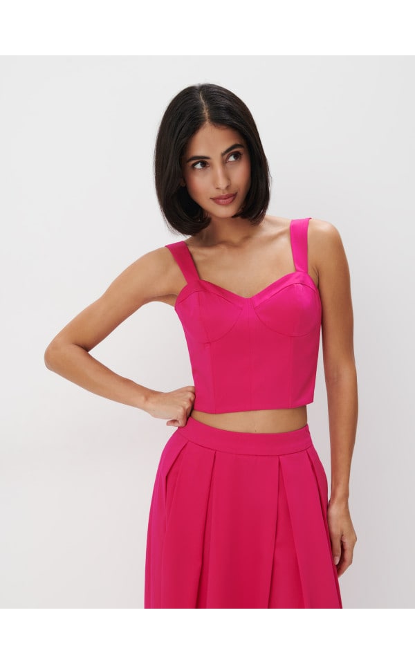 Top mit Federn Farbe Fuchsia - MOHITO - 652BP-43X