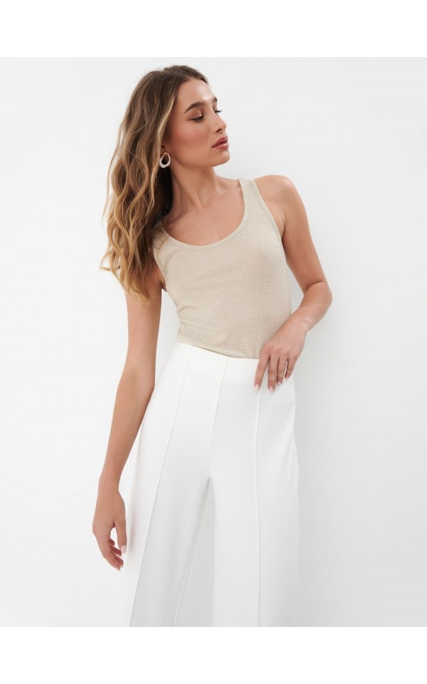 Top con hilo metalizado Color crema - MOHITO - 6586Y-01X