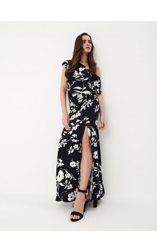 Maxi obleka s cvetličnim vzorcem Barva črna - MOHITO - 7002W-99P