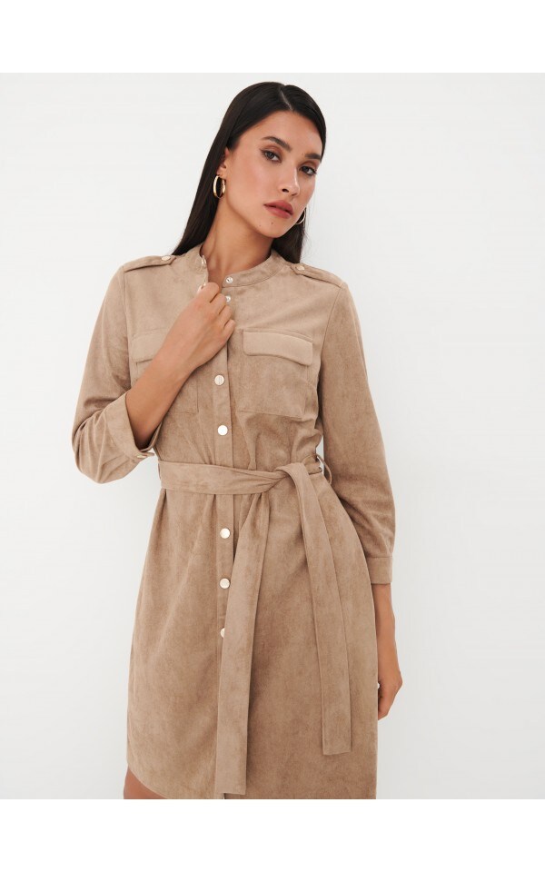 Vestido camisero mini Color beige - MOHITO - 7174Z-08X