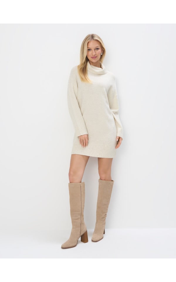 Rochie mini tip pulover culoare Ivory - MOHITO - 720DG-01L