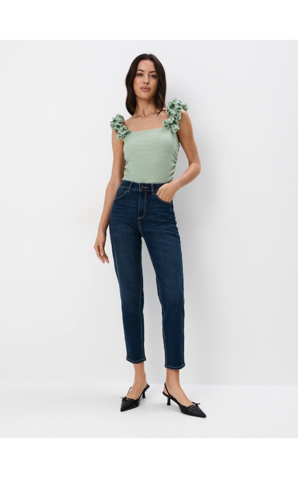 Τζιν παντελόνι mom Χρώμα ναυτικο μπλε - MOHITO - 788BL-59J