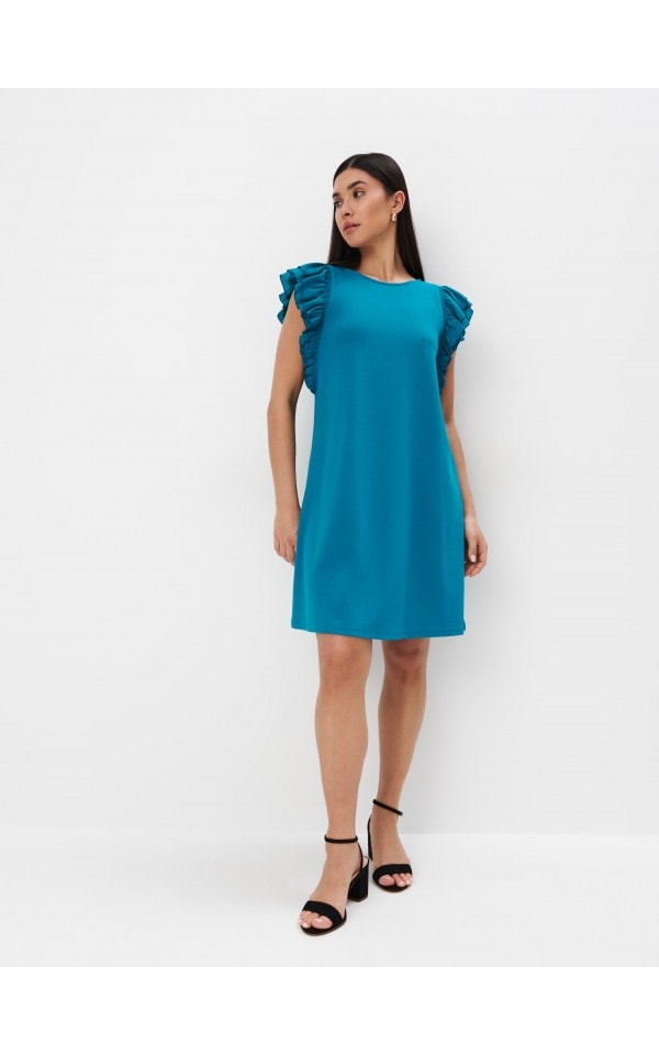 Vestido trapecio mini Color verde azulado - MOHITO - 830AJ-67X