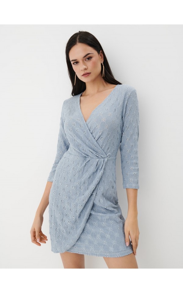 Rochie mini tip plic cu modele culoare Bleu - MOHITO - 8495W-05X