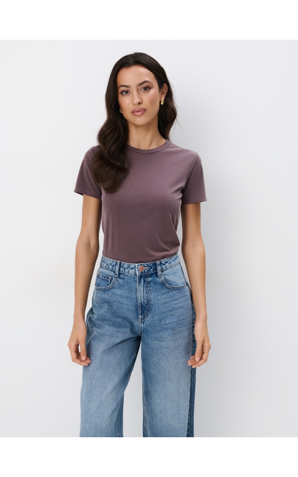 Brązowy T Shirt Basic Kolor Brązowy Mohito 995aw 98x